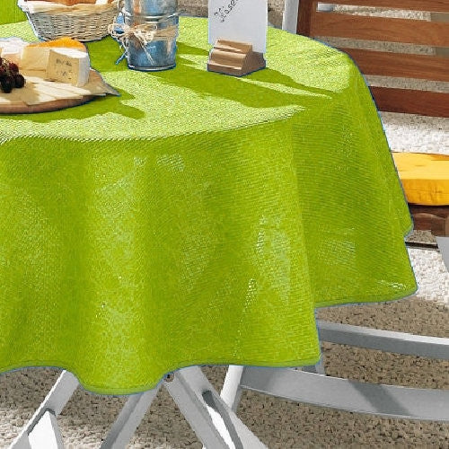 Florida Ø 130 cm - Rund sommerdug til havebordet - Lime – Voksdugen