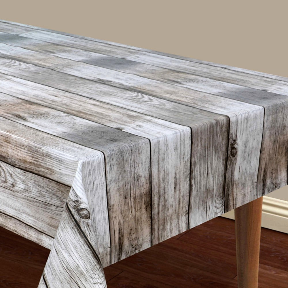 Voksdug med træ look | Natural Wood Brun/grå | 140 cm bred – Voksdugen